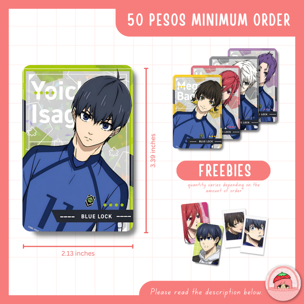 BLUE LOCK PLAYER PROFILE ANIME PC PHOTOCARD UNOFFICIAL FANMADE PRINT ...