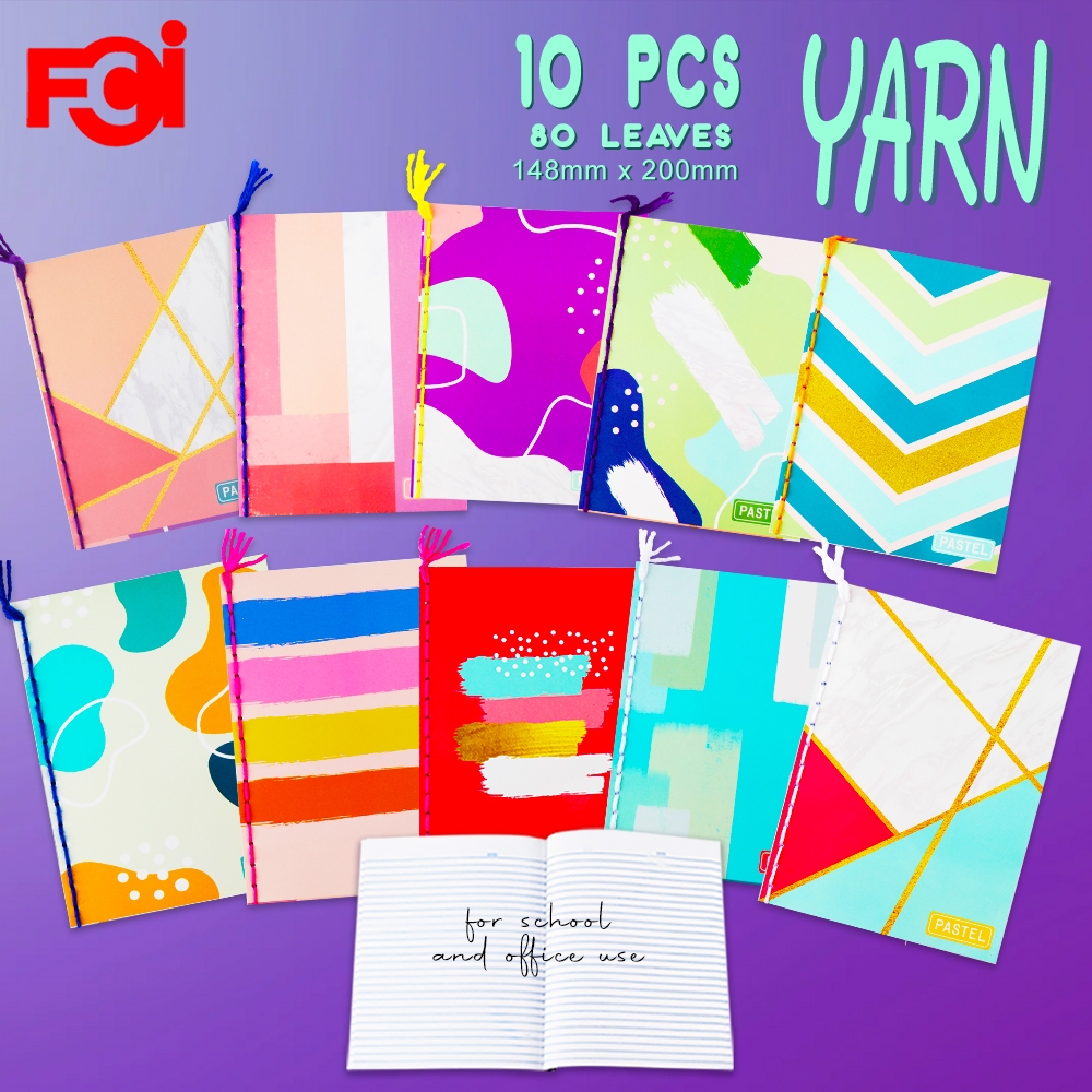 FCI Assorted Design Spiral Notebook W/Yarn 80's For Elementary to High ...