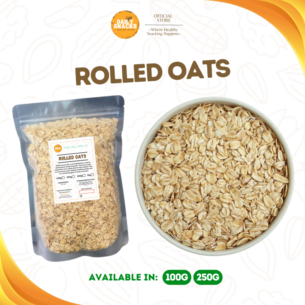 Daily Snacks Rolled Oats (Australia) - 100g & 250g in Ziplock Pouch ...