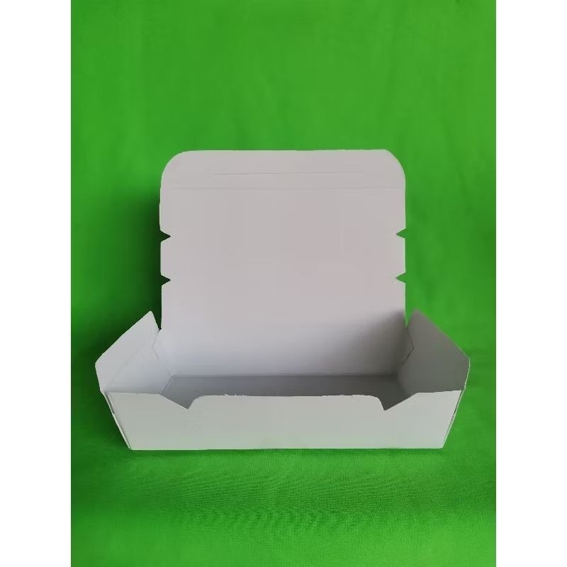 [50pcs] Spaghetti White Meal Box laminated paper meal box for take out ...