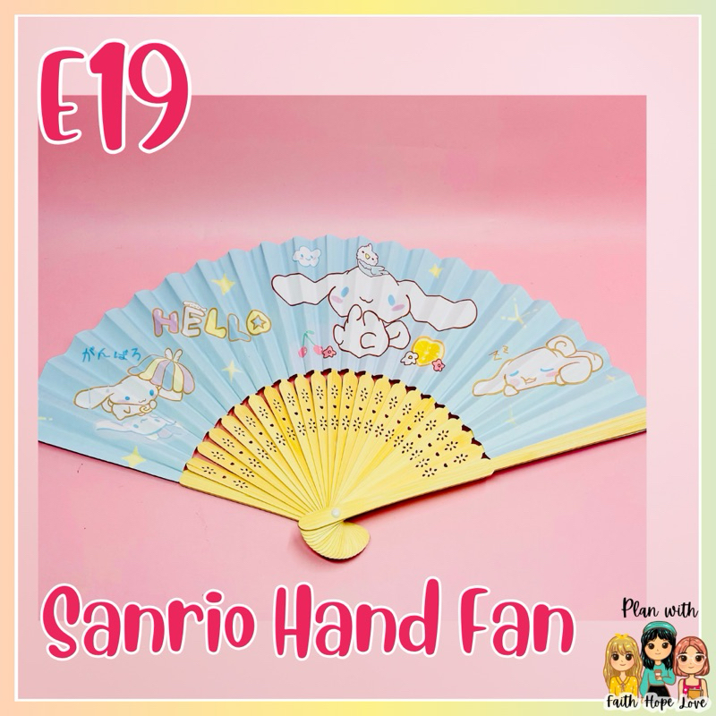 PWFHL E19 Sanrio Kawaii Hand Fan Kuromi Cinnamoroll Melody Pochacco ...