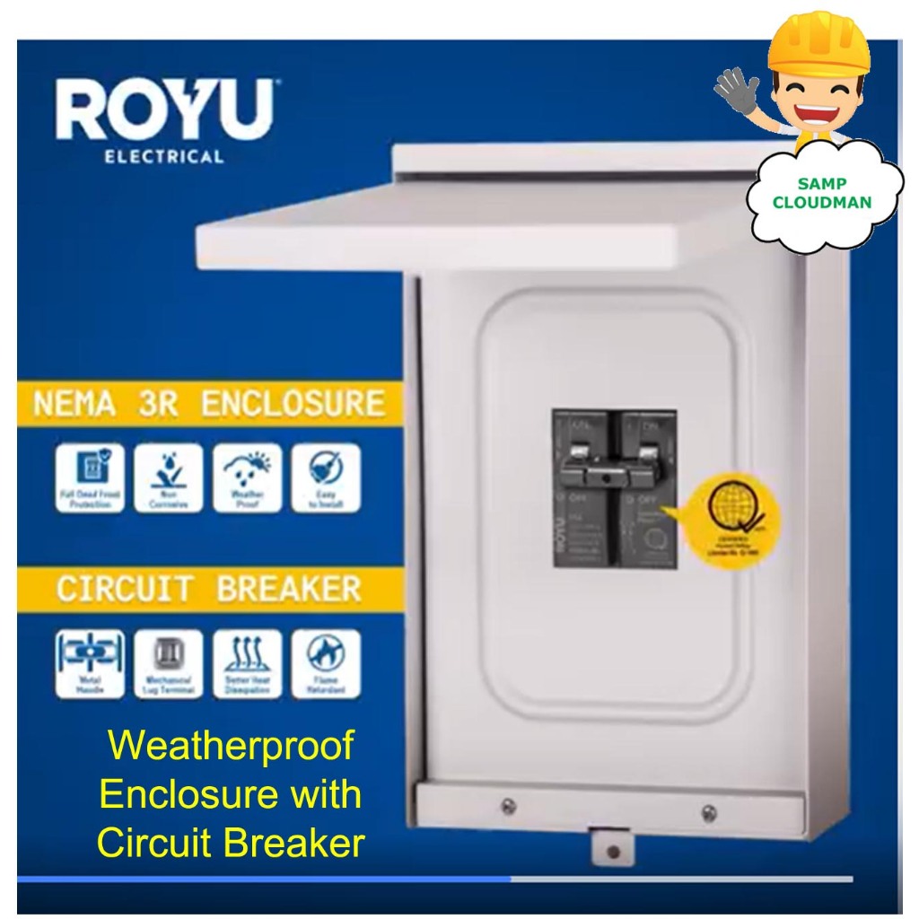 Royu Weatherproof Enclosure with Breaker Nema 3R Bolt-On 20A 30A 60A ...