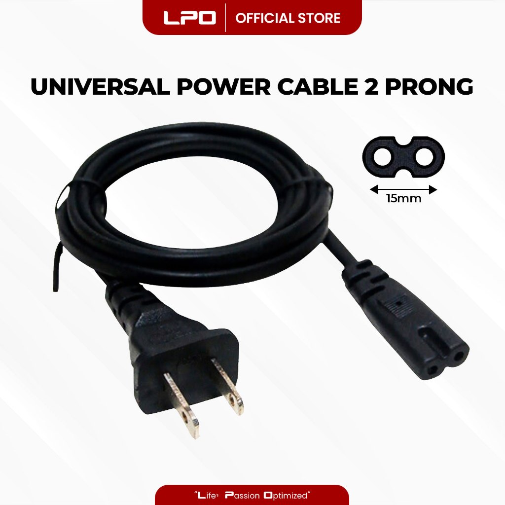 LPO Universal Power Cord For Figure 8 Compatible Devices 2 Prong ...