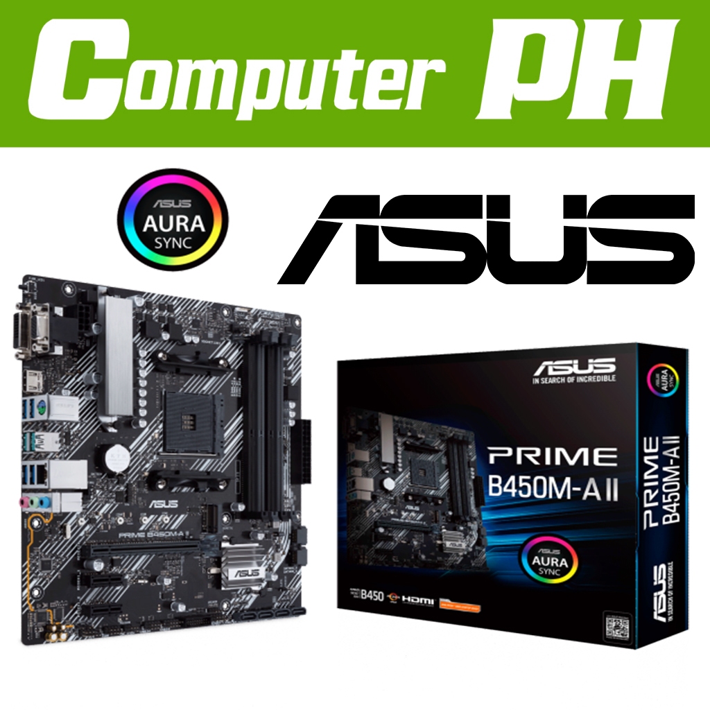 ASUS PRIME B450M-A II AMD Socket AM4 DDR4 Micro ATX Motherboard And ...
