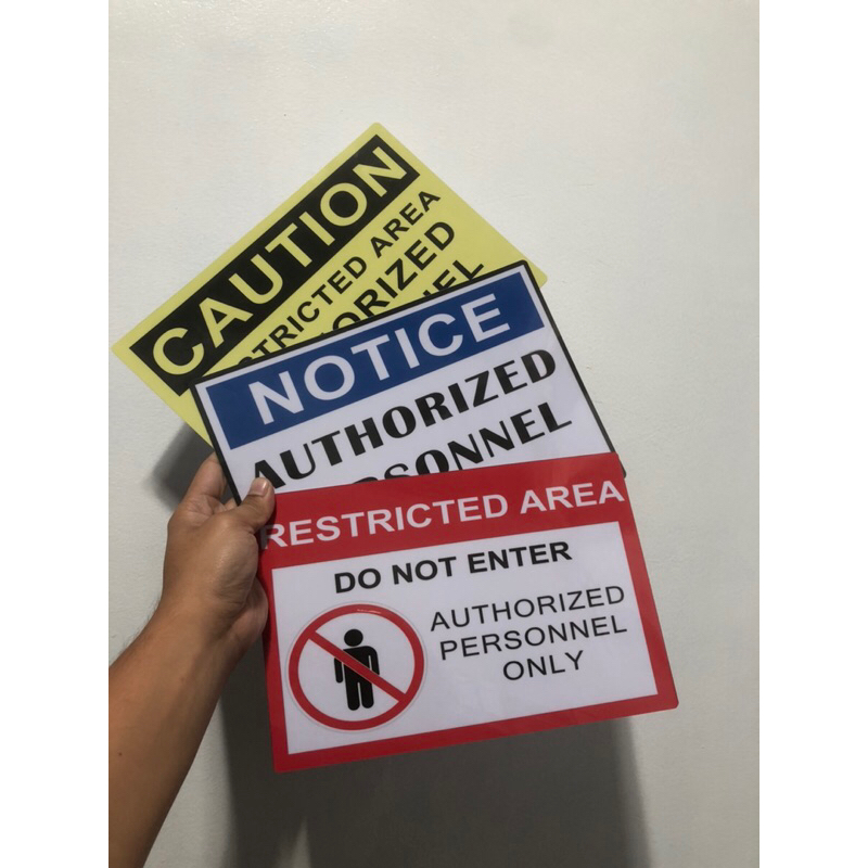 PVC Laminated Signs for Restricted Area - FREE 3M Double Adhesive at ...