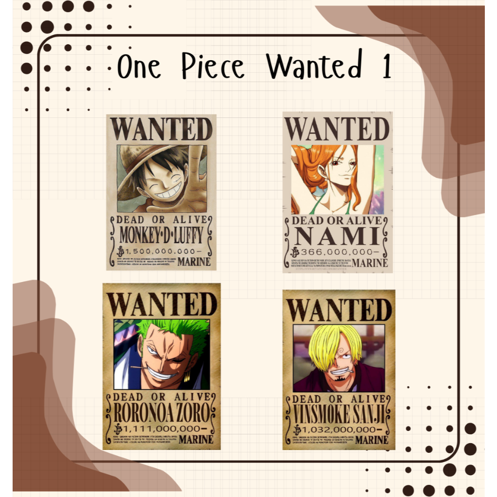 One piece Wanted sticker | Shopee Philippines