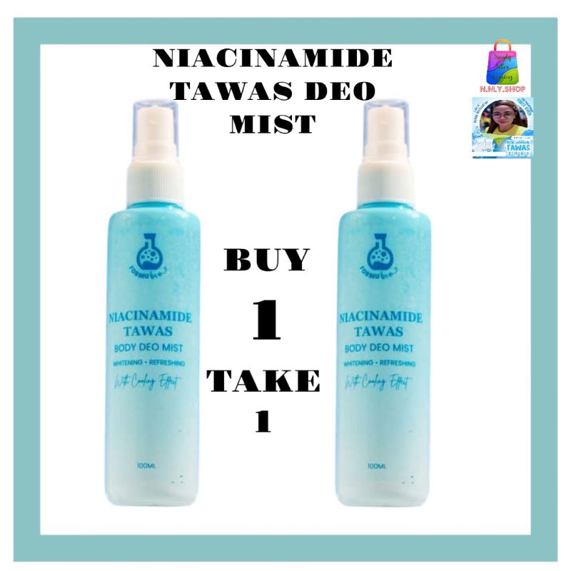 BUY 1 TAKE 1 Niacinamide tawas body deo mist 100ml | Shopee Philippines