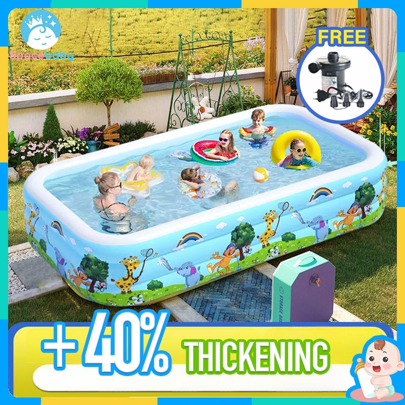 Inflatable Swimming pool for kids With Free Pump PortableBaby pool Kids ...