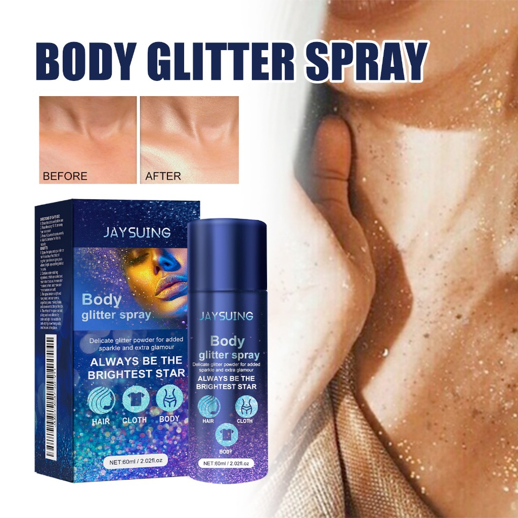 Jaysuing Shiny Glitter Spray 60ml Glitter Spray Clothes Hair Glitter ...