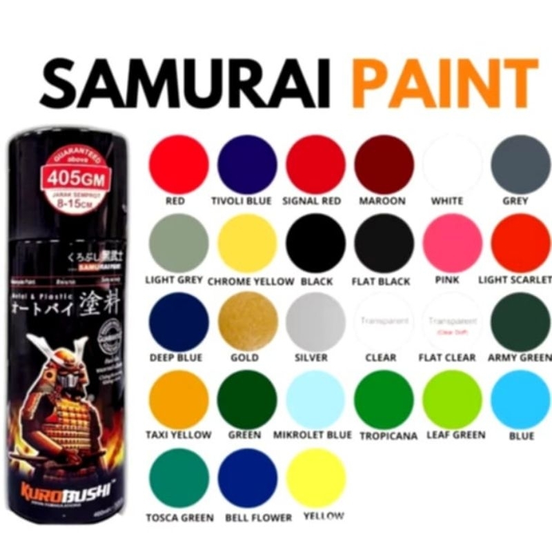Samurai Paint Standard Colors Red, Blue, White, Grey, Black, Clear ...