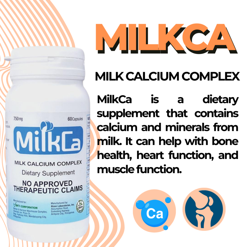 Original MILKCA 60 Capsules Milk Calcium Complex Healthcare Supplement ...