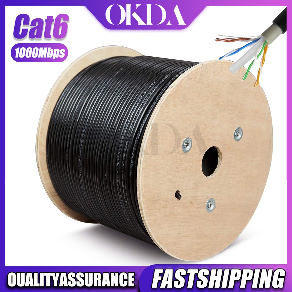 OKDA 300M/305M CAT6 Outdoor Cable UTP Ethernet LAN Cable Waterproof ...