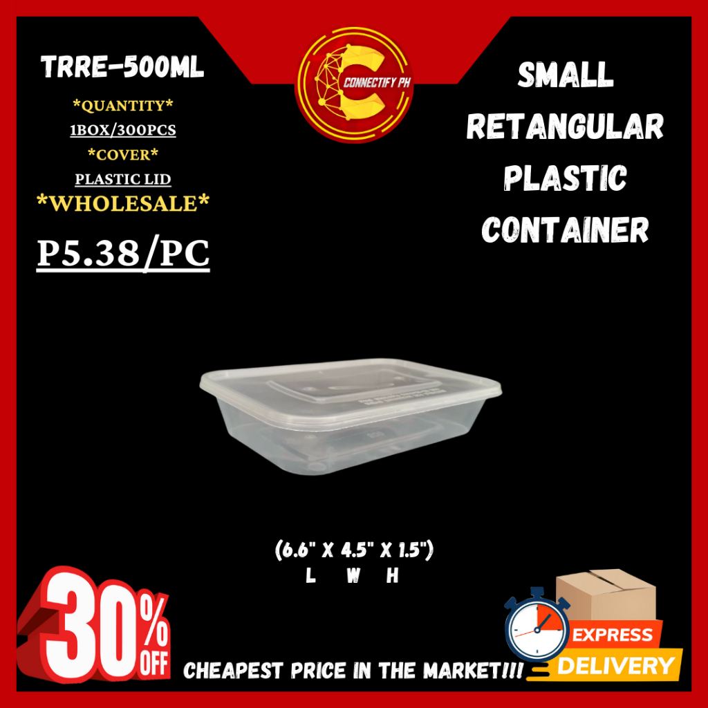 [100PCS] "500ML" SMALL RECTANGULAR PLASTIC CONTAINER | Shopee Philippines
