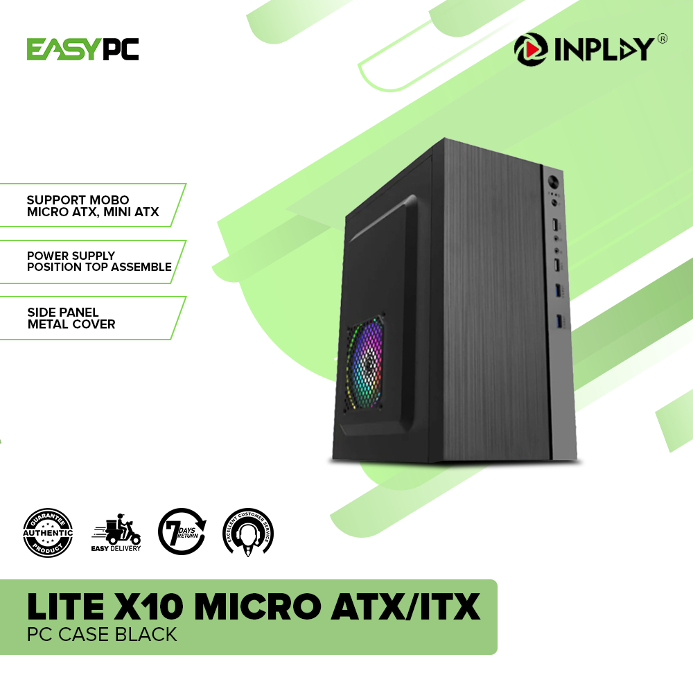 EasyPC | Inplay lite X10 Micro ATX/ITX PC Case Black | Shopee Philippines