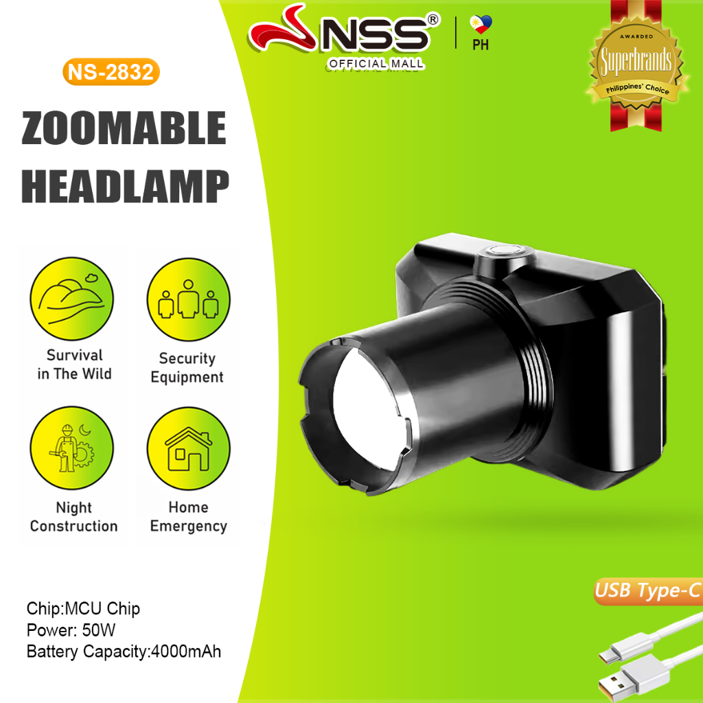 NSS Zoomable Headlamp Waterproof Outdoor Emergency Lamp Fishing Camping ...