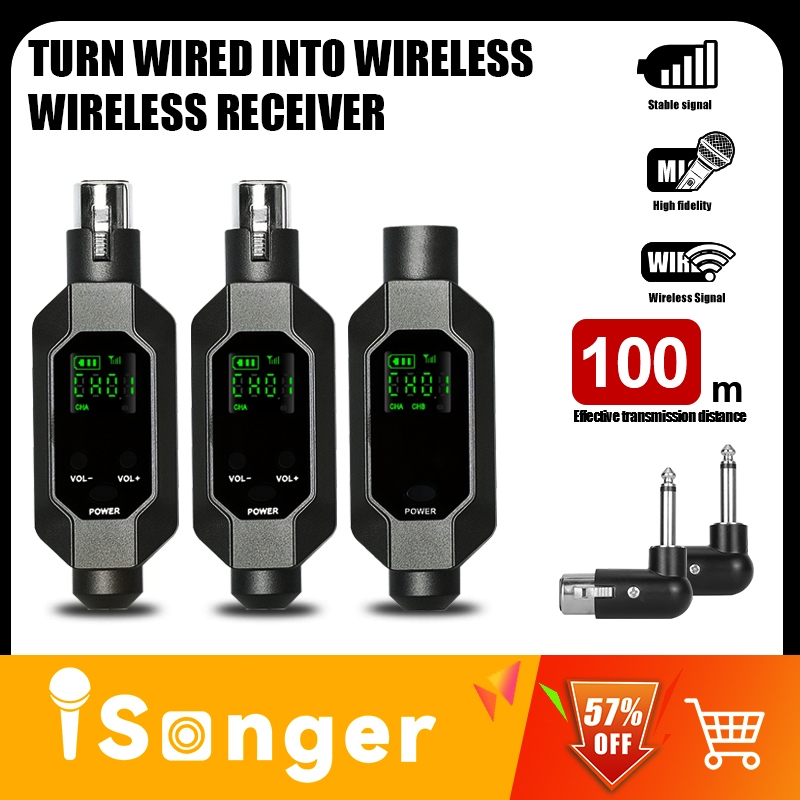 Wireless XLR Transmitter and Receiver UHF Wireless Guitar Transmitter ...