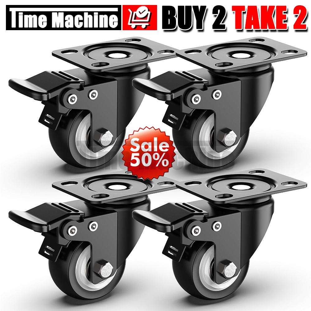 4PCS Gold Diamond Caster Wheel1.5/2/3 Inch Mute Double Caster Set ...