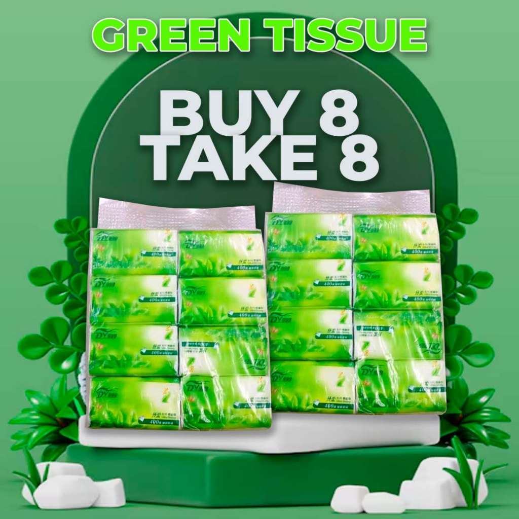 (330 sheets x 8 Packs) Organic green tea Facial Tissue Paper towel 3 ...