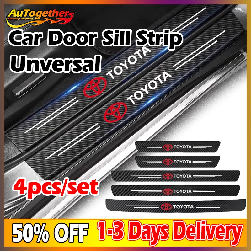 5pcs Carbon Fiber Car Door Threshold Sticker Auto Trunk Protective ...