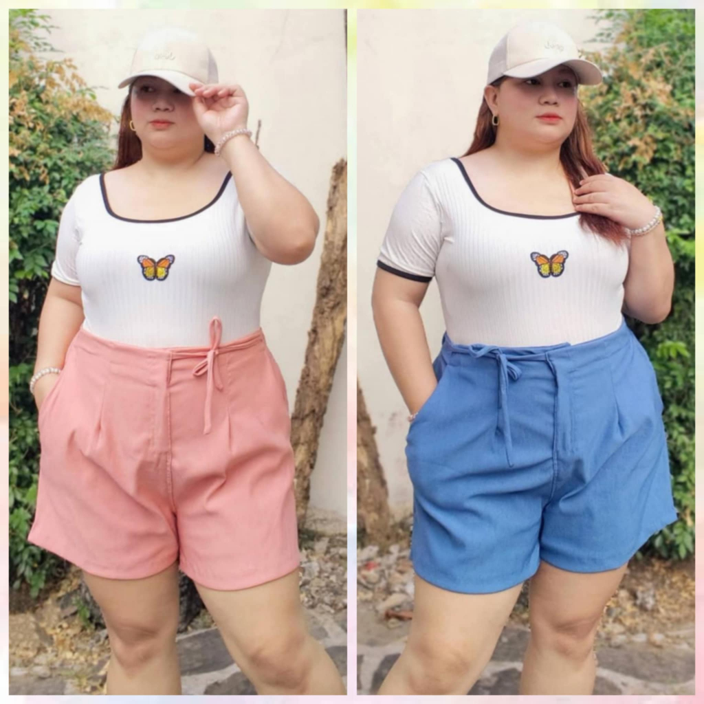 3XL TO 4XL • Codie Plus Size Side String High Waist Casual Shorts ...
