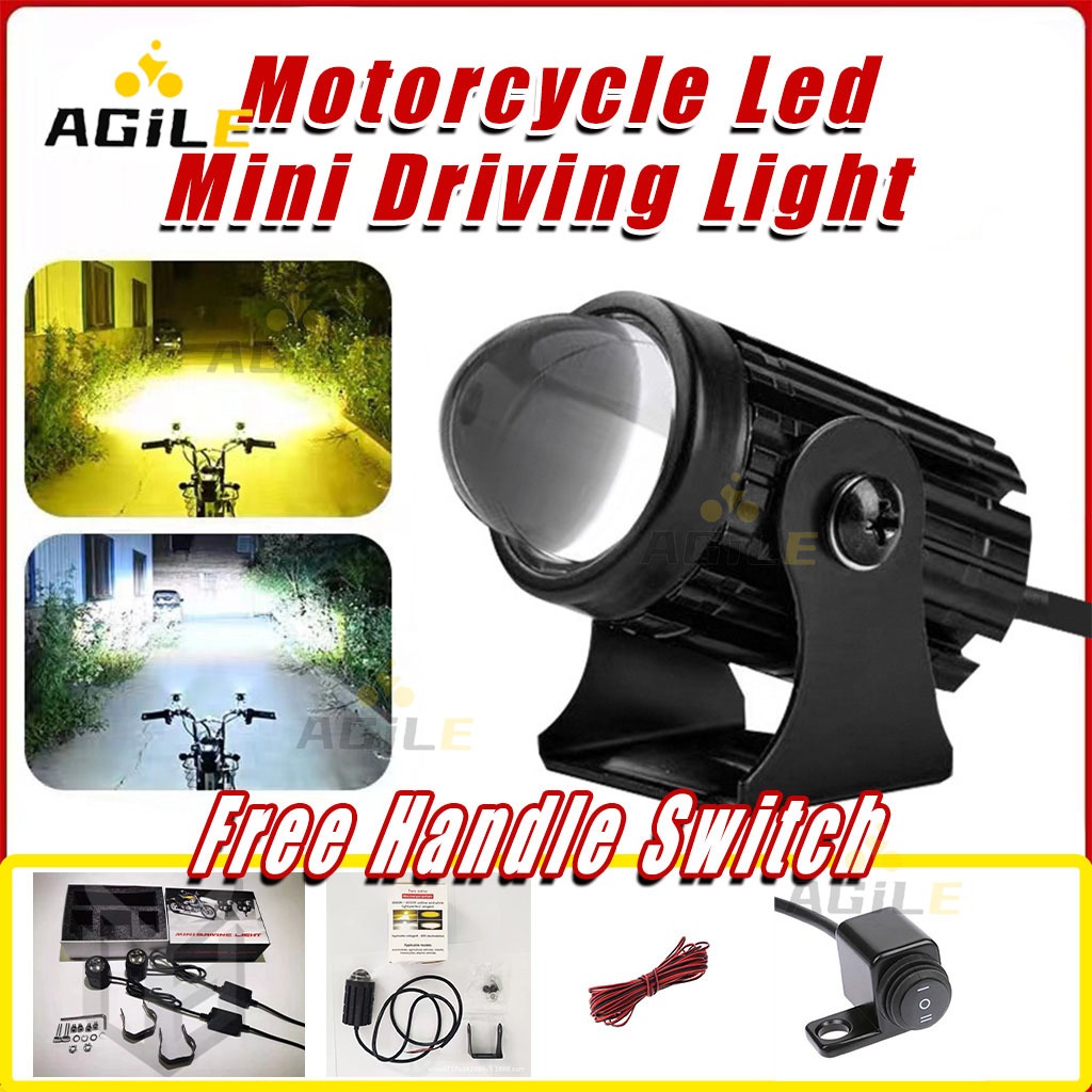 Waterproof Mini Driving Light Flash Highlight White Yellow Universal ...