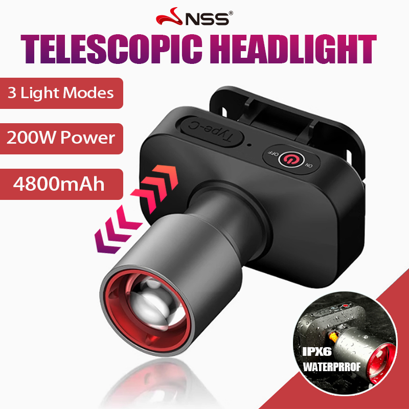 NSS Telescopic Zoomable Headlight Headlamp Waterproof Outdoor ...