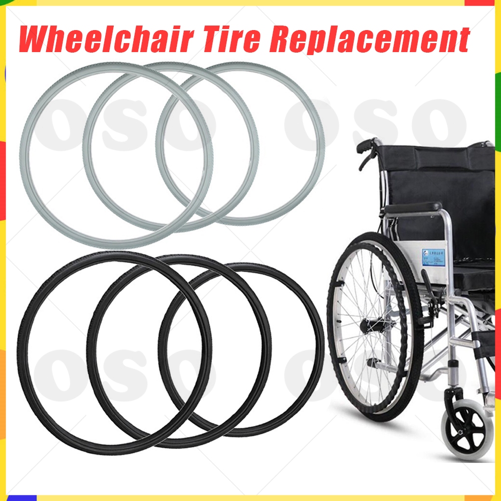 20/22/24x1-3/8 Polyurethane Solid Wheelchair Tire Replacement Wear ...