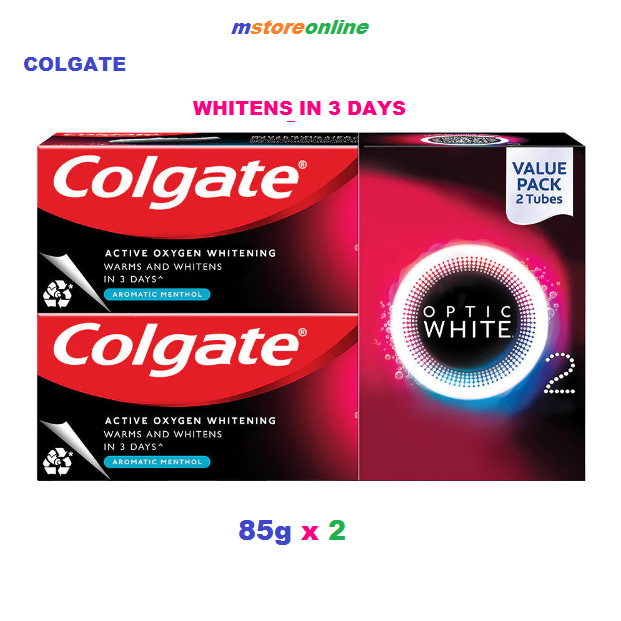 Colgate Optic White O2 Aromatic Menthol Whitening Toothpaste 85g Twin ...