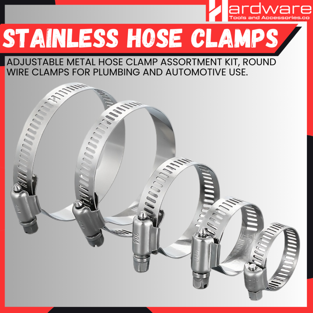 Stainless Steel Hose Clamp Worm Gear Clamps For Pipes, Intercoolers ...