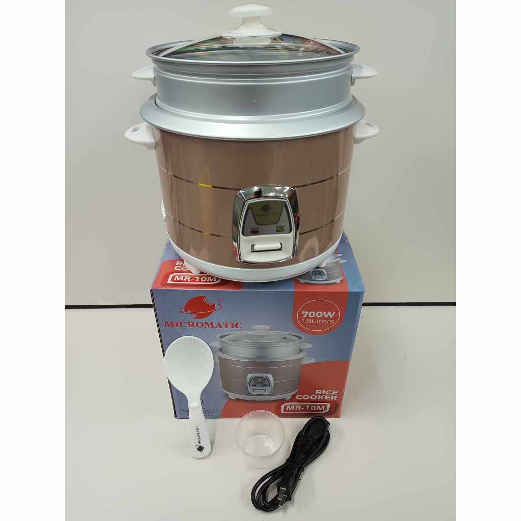 ORIGINAL MICROMATIC METALIC BODY RICE COOKER WITH STEAMER MR-10M 1 ...