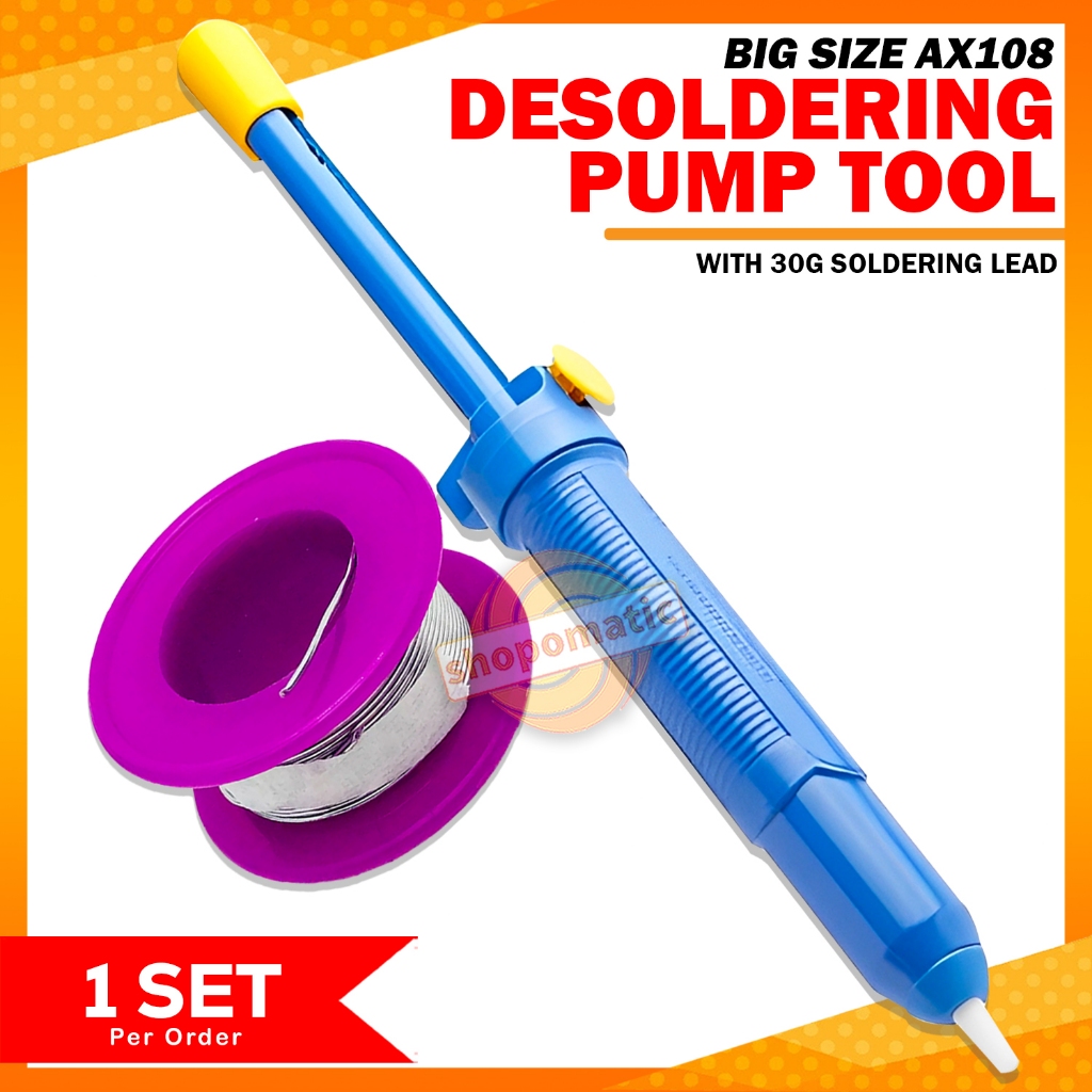 Desoldering Pump Remover Sucker Suction AX-108 With 30G Soldering Lead ...