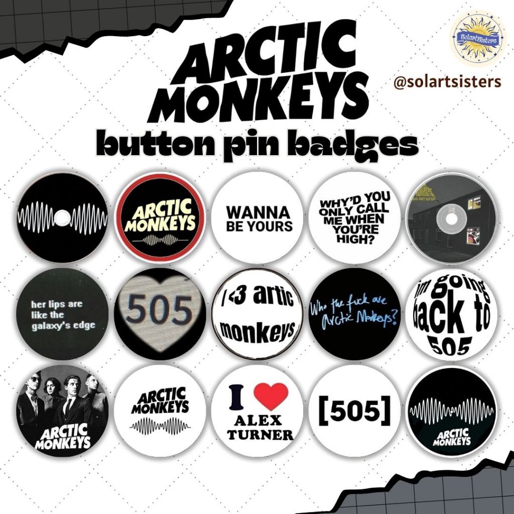 Arctic Monkeys Band Button Pins Emo Rock Grunge Pop punk Classic rock ...
