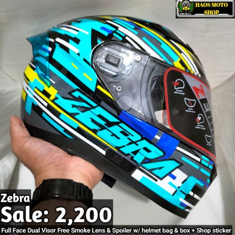 Zebra full face helmet 763 rubik variegated | Shopee Philippines