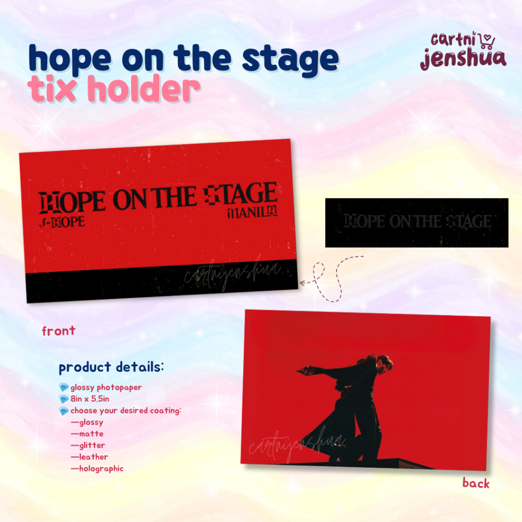 JHope Hope on the Stage Manila Ticket Holder Fanmade by Cartnijenshua ...