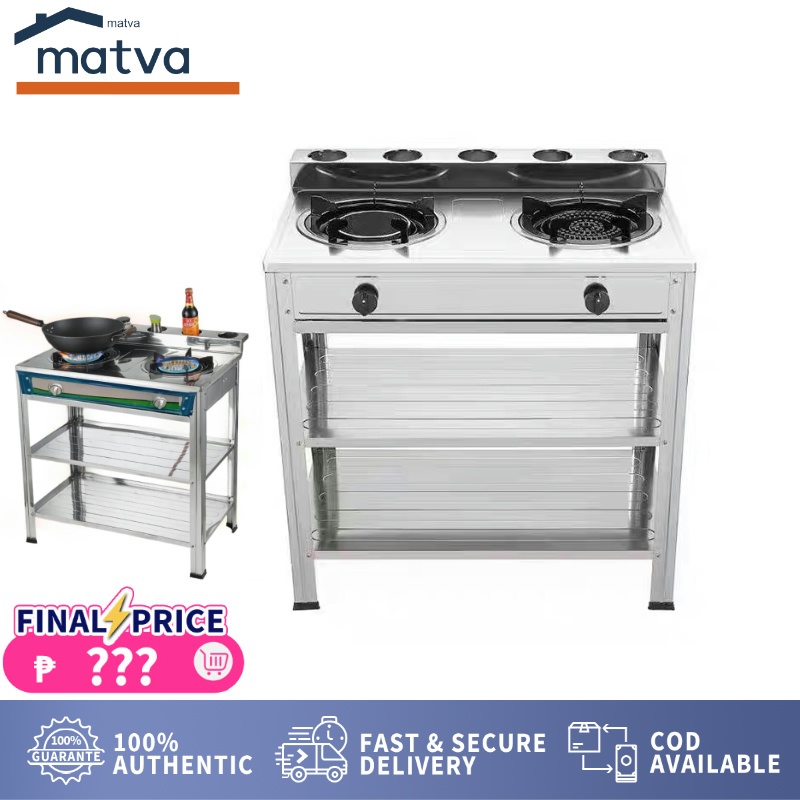 【Local Stock】Gas Stove Commercial Use double burner gas stove Stainless ...