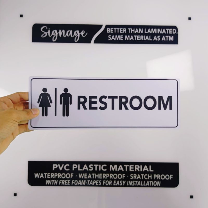 SIGNAGE - RESTROOM SIGNAGE - WHITE - PVC PLASTIC MATERIAL SIGNAGE ...