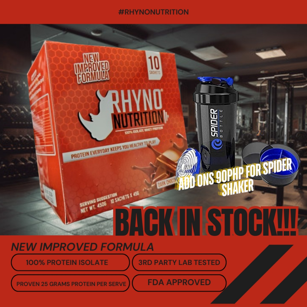 RHYNO NUTRITION ISOLATE WHEY PROTEIN 10 SACHETS X 45 GRAMS (450 GRAMS ...