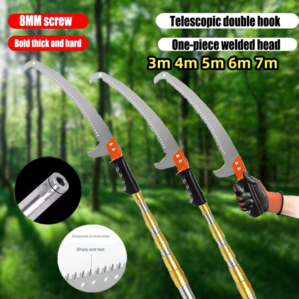 High-branch Saw 3-7M Garden Pruning Branch Shear Saw Stainless Tool ...