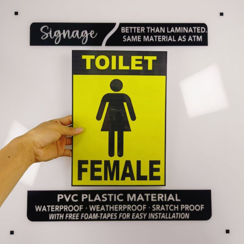 SIGNAGE - TOILET - FEMALE RRESTROOM SIGNAGE - PVC PLASTIC MATERIAL ...