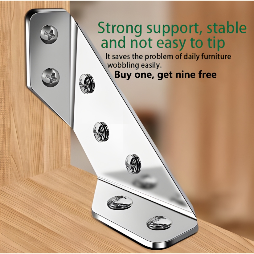 (10PCS)Stainless Steel L-Corner Shelf Brackets, Trapezoid Angle ...