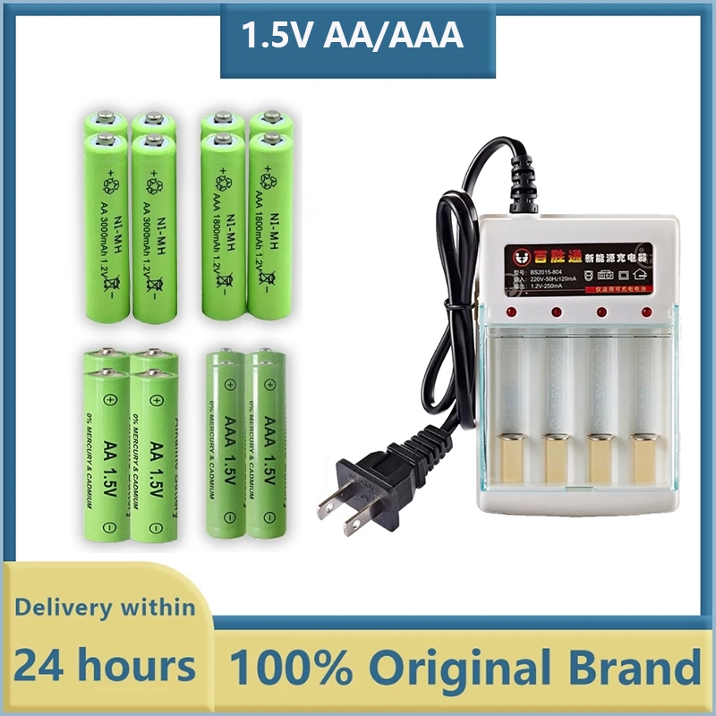 Original 1.5v AA 3000mAh Rechargeable Alkaline Battery for Toy Remote ...