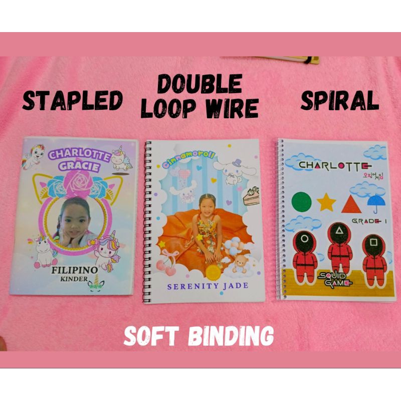 Personalized Notebooks Stapled, Spiral & Wire Binder (writing ...