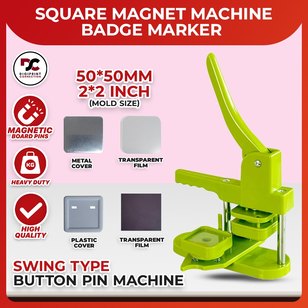 Square Magnet Machine Badge marker 50*50mm 2*2inch Plastic Magnet ...