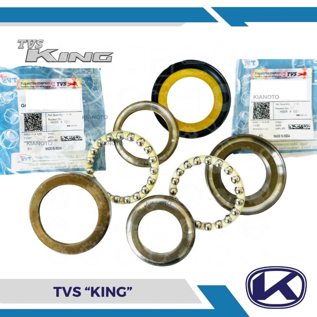 TVS King (THREE WHEELER) #74 #75 Neck Bearing Steering Cone Kit (TOP ...