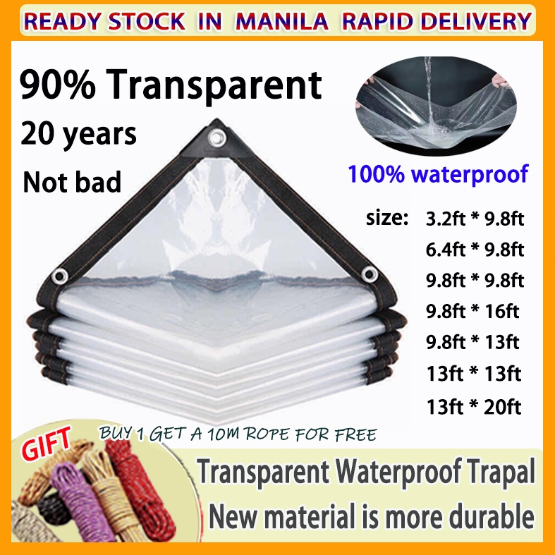 [Free Rope]Transparent Trapal Waterproof Tarpaulin with Eyelets ...