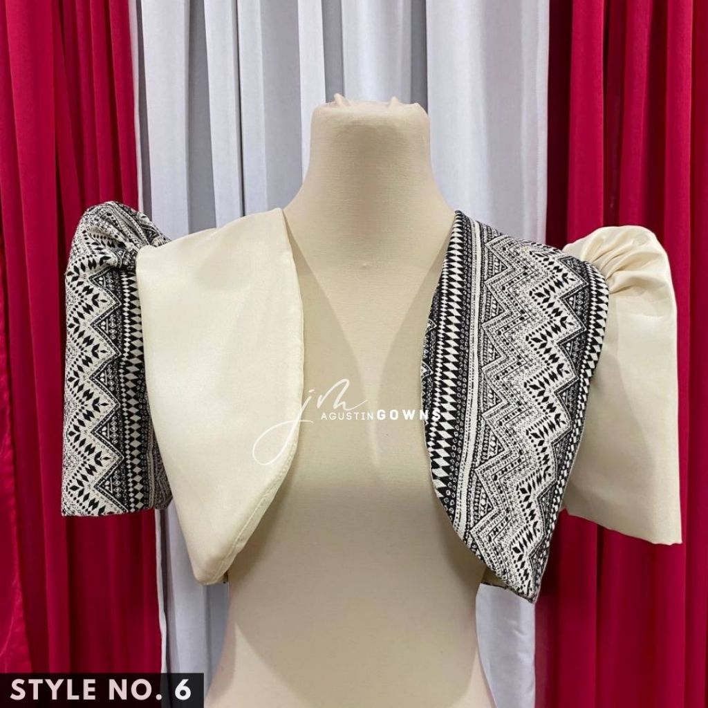 Ethnic Bolero Filipiniana Sleeves with Beige Satin Fabric (Actual Photo ...