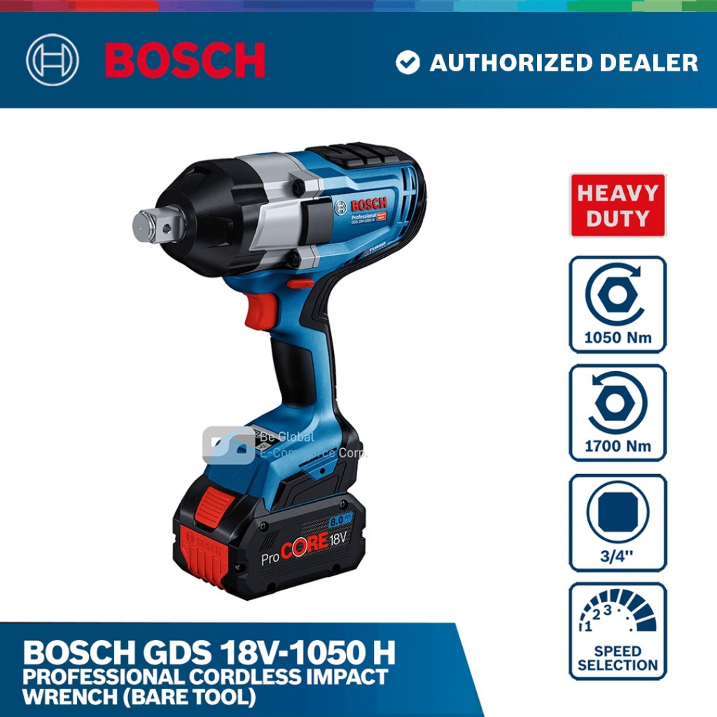 Bosch GDS 18V-1050 H Professional Cordless Impact Wrench (Bare Tool ...
