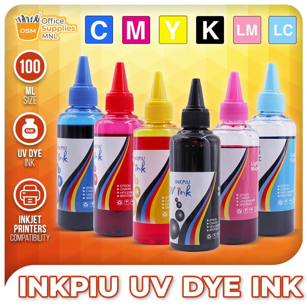 Inkpiu UV Dye Ink 100ml CMYK Universal for inkjet Printer 4 Color ...