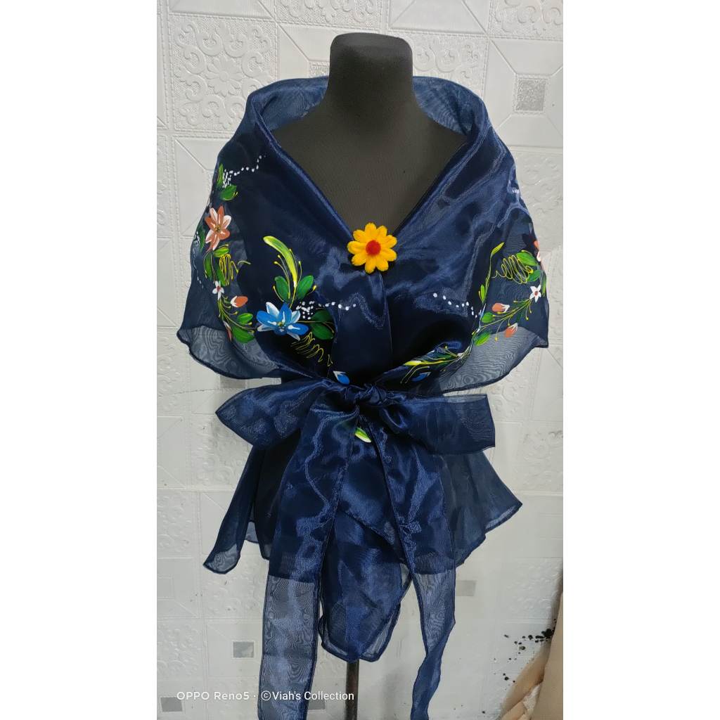 Filipiniana wrap around panuelo painting Navy blue | Shopee Philippines
