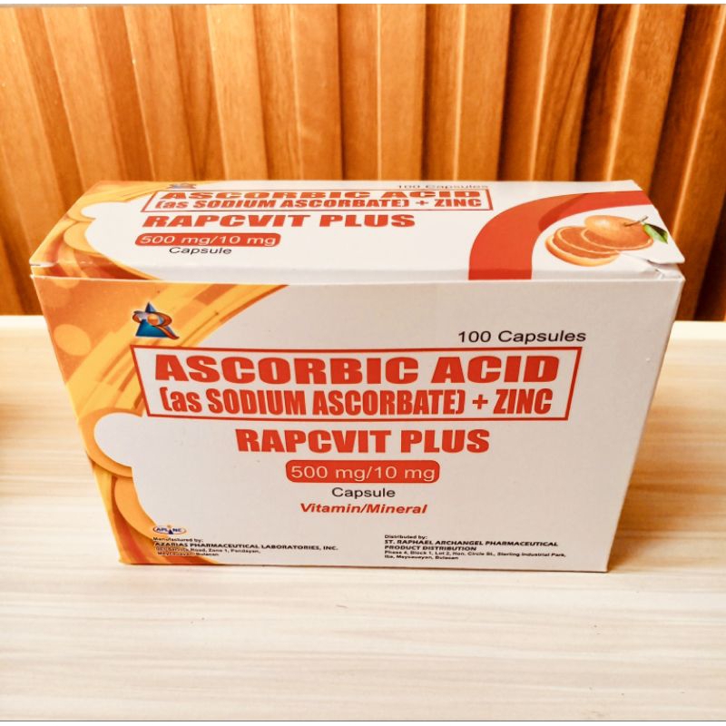 VITAMIN C SODIUM ASCORBATE WITH ZINC (RAPCVIT PLUS) 100 TABLETS ...